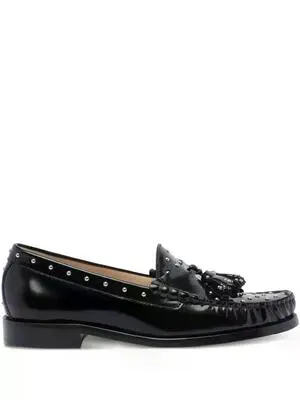 STUART WEITZMAN Tassel Studded Loafers - Black