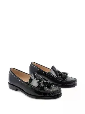 STUART WEITZMAN Tassel Studded Loafers - Black