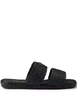 Prada Raffia Slides