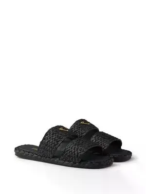 Prada Raffia Slides