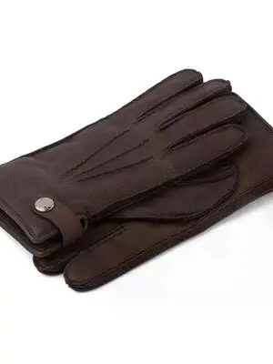 Prada Press-stud Leather Gloves