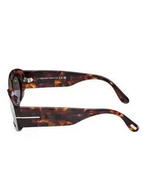 TOM FORD Cielle Oval-frame Sunglasses - Brown