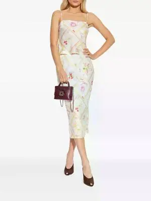 LoveShackFancy Fruit-print Bias-cut Skirt