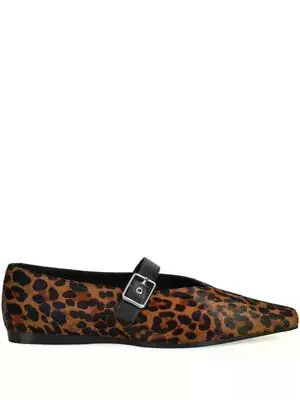 VAGABOND SHOEMAKERS Wioletta Leopard-print Buckled Ballet Flats - Brown