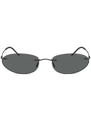 Giorgio Armani Oval Frame Sunglasses - Black