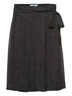 Prada Printed Chiffon Wrap Midi Skirt