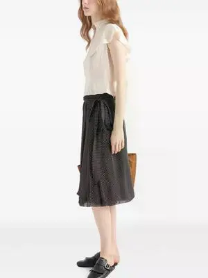 Prada Printed Chiffon Wrap Midi Skirt