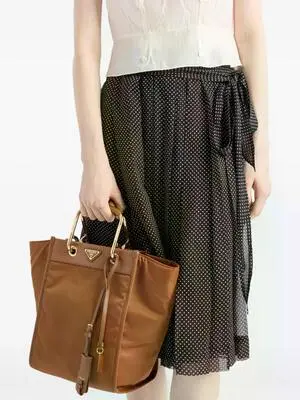 Prada Printed Chiffon Wrap Midi Skirt