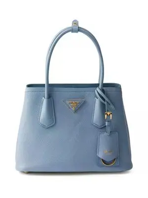 Prada Small Double Tote Bag - Blue