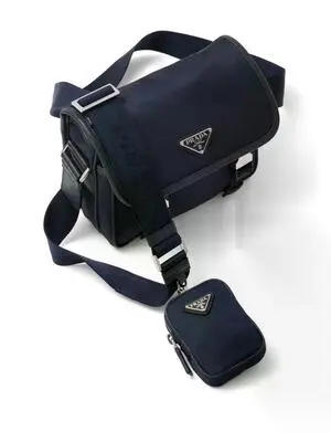 Prada Re-nylon Shoulder Bag With Saffiano Leather Trim - Blue