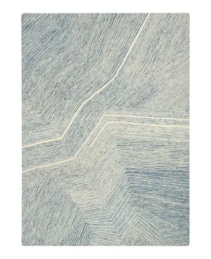 Dkny Pure Angles Ang01 Area Rug, 3'7 X 5'7 Ivory/blue
