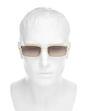 Dior Rectangle Sunglasses, 55mm - Nickel/smoke