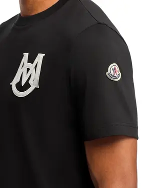 Moncler Short Sleeve Logo Tee - Black