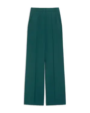 Max Mara Fernet Wide-leg Wool Pants - Dark Green