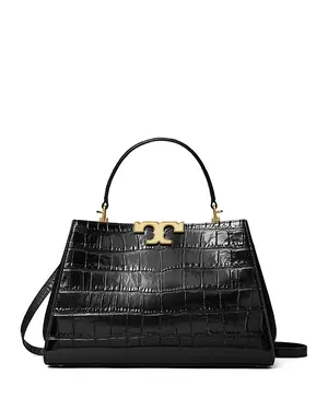 Tory Burch Eleanor Croc-embossed Leather Satchel