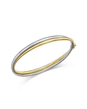 ALBERTO AMATI 14k White And Yellow Gold Double Row Bangle Bracelet - Two-toned