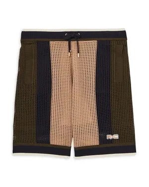 REISS Color Block Crochet Shorts
