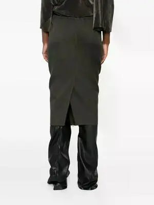 Rick Owens Drawstring Zip-front Midi Skirt - Green