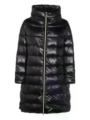Herno Quilted High-neck Oversized Coat - Black