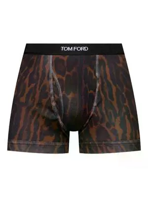 TOM FORD Leopard-print Boxers - Brown