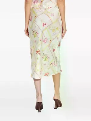 LoveShackFancy Fruit-print Bias-cut Skirt - Multicolour