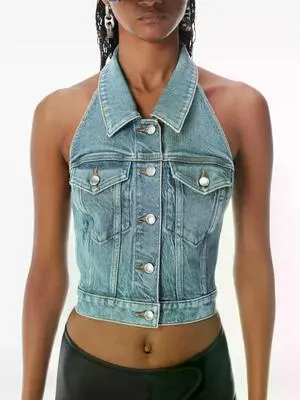Alexander Wang Halterneck Denim Vest