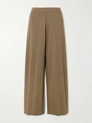Max Mara Lama Ribbed Jersey Wide-leg Pants