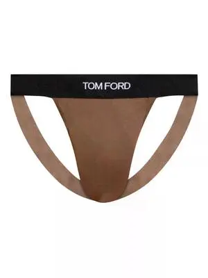 TOM FORD Logo-embellished Jockstrap - Brown