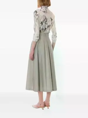 Alberta Ferretti Pleated Midi Skirt