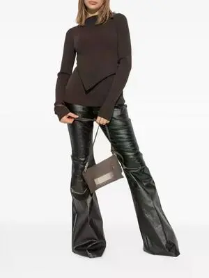 Rick Owens Ribbed Asymmetric Sweater - Brown