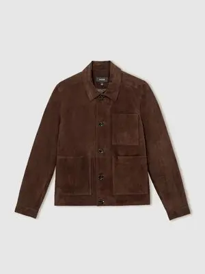 REISS Wilstead Suede Trucker Jacket