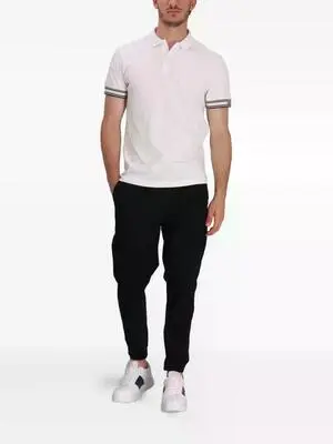 BOSS Striped-cuff Polo Shirt - White