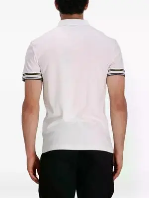 BOSS Striped-cuff Polo Shirt - White