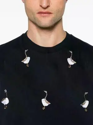 Thom Browne Embroidered-motif T-shirt - Blue