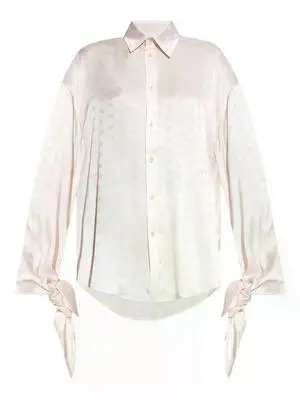 Balenciaga Logo-jacquard Tie-cuff Shirt - 9505