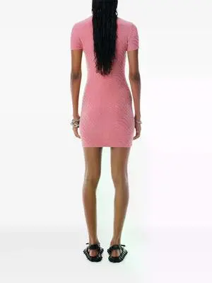 Alexander Wang Short-sleeve Logo-embossed Dress - Pink