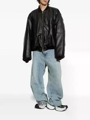 Vetements Leather Zip-fastening Bomber Jacket