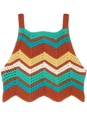 Alanui Kaleidoscopic Chevron Knit Top