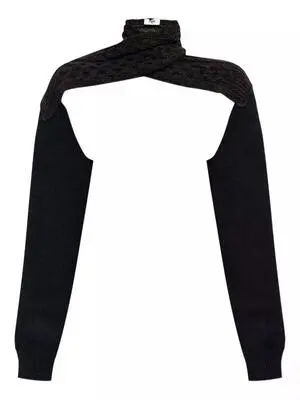 Fendi Cable-knit High Neck Long Sleeve Sweater