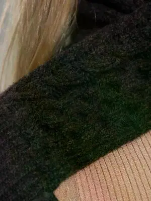Fendi Cable-knit High Neck Long Sleeve Sweater