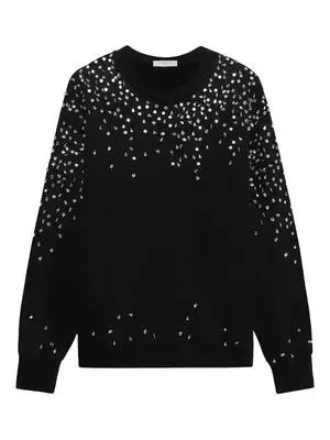1989 STUDIO Cotton Crewneck Sweatshirt With Rhinestone Embellishments