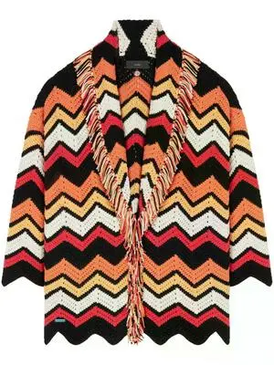 Alanui Kaleidoscopic Chevron Knit Cardigan - Orange