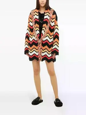 Alanui Kaleidoscopic Chevron Knit Cardigan