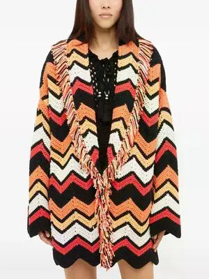 Alanui Kaleidoscopic Chevron Knit Cardigan