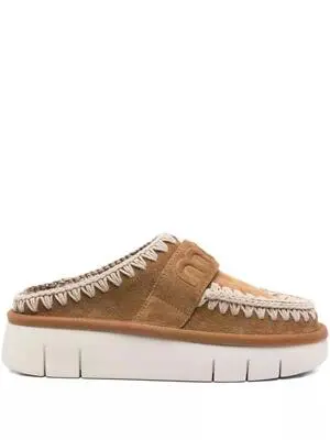 Mou 45mm Suede Platform Mules