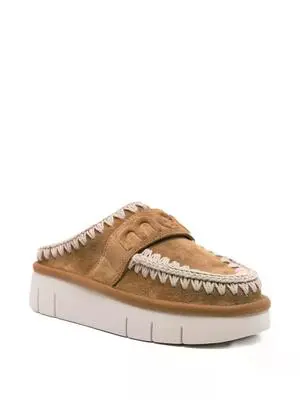 Mou 45mm Suede Platform Mules
