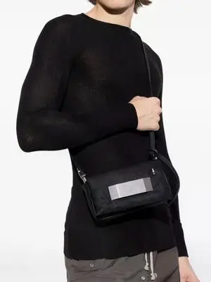 Rick Owens Griffin Panelled Leather Shoulder Bag