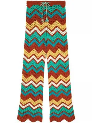 Alanui Kaleidoscopic Chevron Knit Trousers