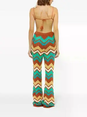 Alanui Kaleidoscopic Chevron Knit Trousers