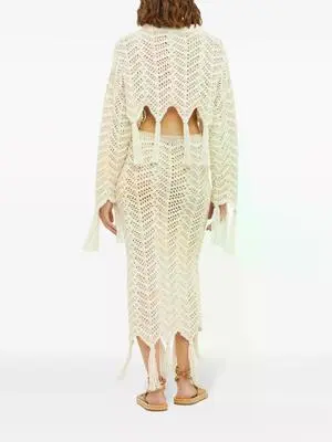 Alanui Chevron Knit Fringed Cropped Jumper